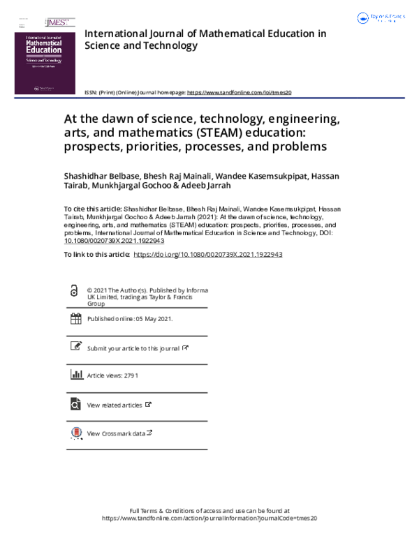 (PDF) At the dawn of science, technology, engineering, arts, and ...