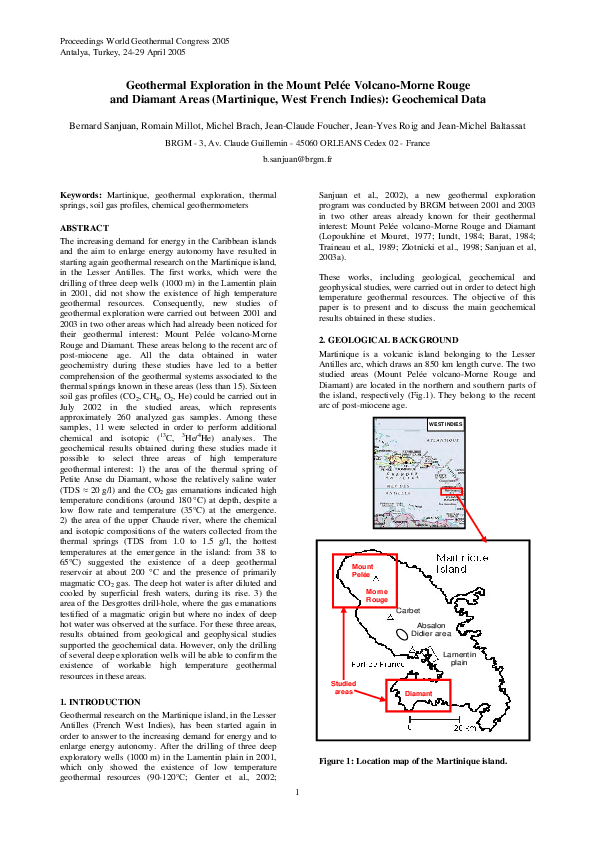 (PDF) Geothermal exploration in the Mount Pelée volcano-Morne Rouge and ...
