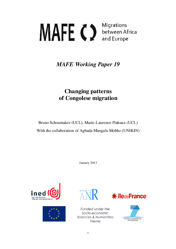 (PDF) Changing patterns of Congolese Migration