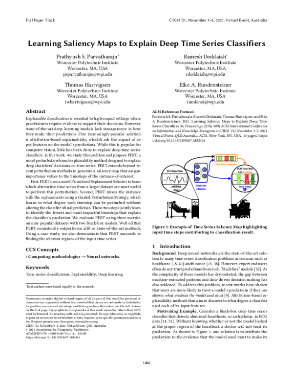 Pdf Learning Saliency Maps To Explain Deep Time Series Classifiers
