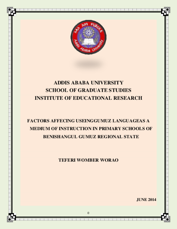 (PDF) Factors Affecting Using Gumuz Language as a Medium of Instruction ...