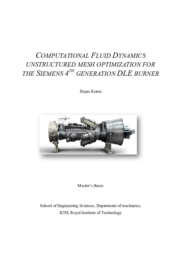 (PDF) Computational Fluid Dynamics Unstructured Mesh Optimization for the Siemens 4th Generation ...
