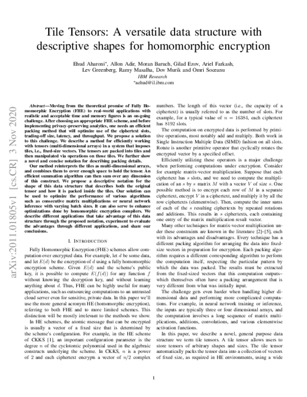 Pdf Tile Tensors A Versatile Data Structure With Descriptive Shapes