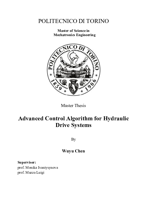 (PDF) Advanced control algorithm for Hydraulic Drive Systems (PDF) Advanced control algorithm for Hydraulic Drive Systems