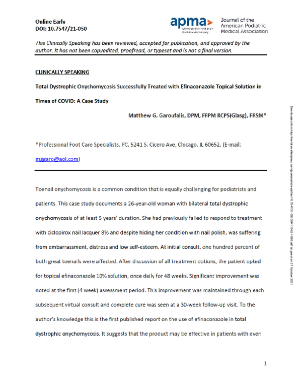 (PDF) Total Dystrophic Onychomycosis Successfully Treated with ...