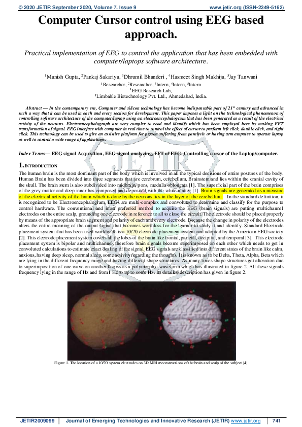 (PDF) Cursor control using EEG based approach . Practical implementation of EEG to control the ...