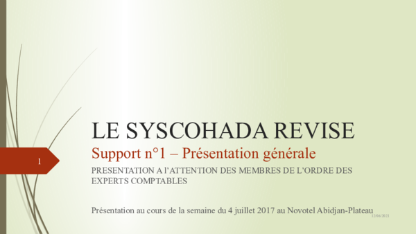 (PPT) LE SYSCOHADA REVISE Presentation 04 07 2017 bis