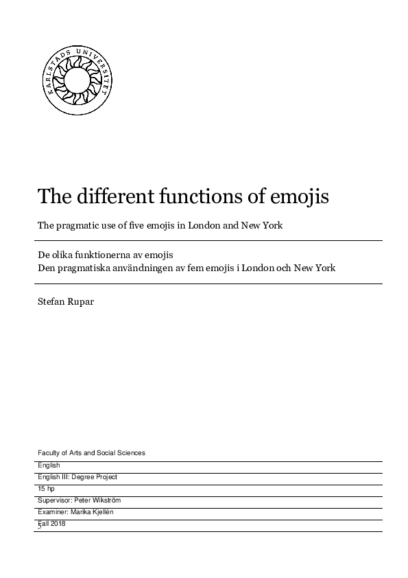 (PDF) The different functions of emojis