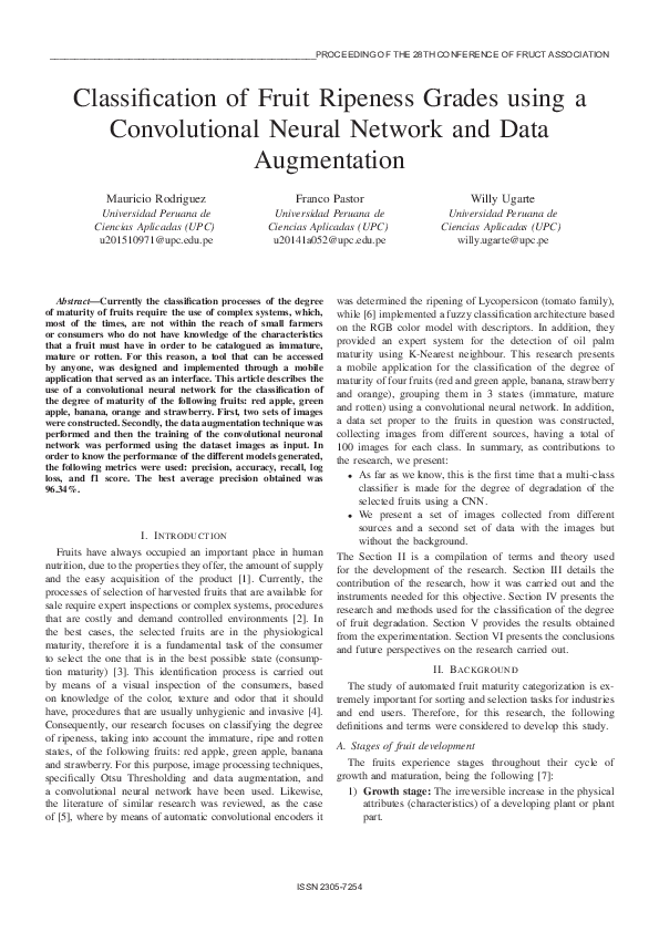 Pdf Classification Of Fruit Ripeness Grades Using A Convolutional
