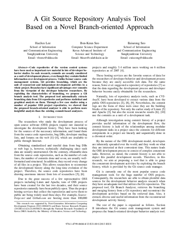 (PDF) A Git Source Repository Analysis Tool Based on a Novel Branch ...