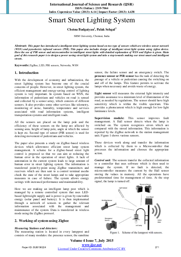(PDF) Smart Street Lighting System