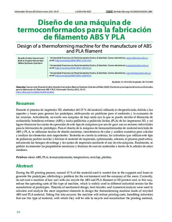 (PDF) Diseño de una máquina de termoconformados para la fabricaciónde ...