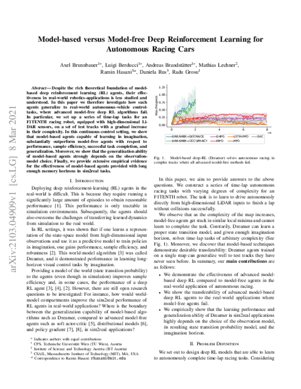 (PDF) Model-based versus Model-free Deep Reinforcement Learning for ...
