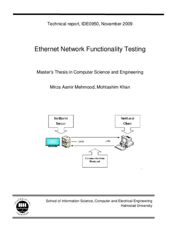 (PDF) Ethernet Network Functionality Testing