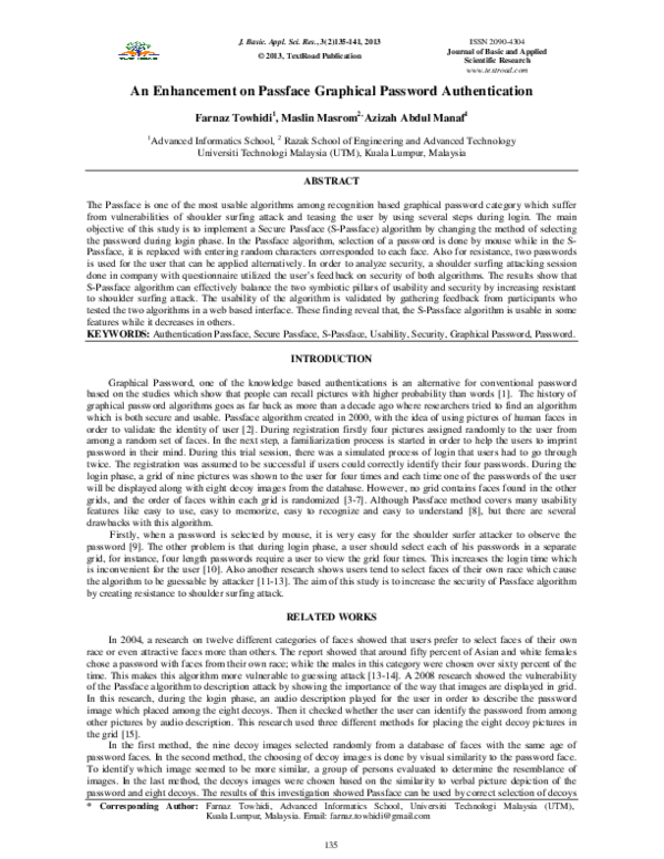 (PDF) An Enhancement on Passface Graphical Password Authentication