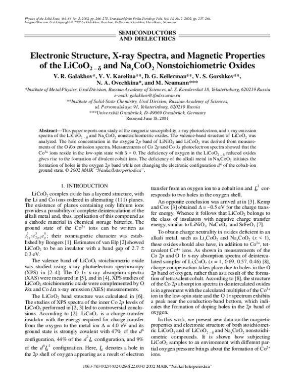(PDF) Electronic structure, x-ray spectra, and magnetic properties of ...