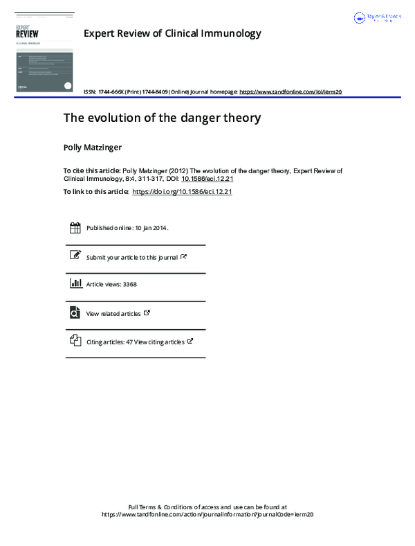 (PDF) The evolution of the danger theory