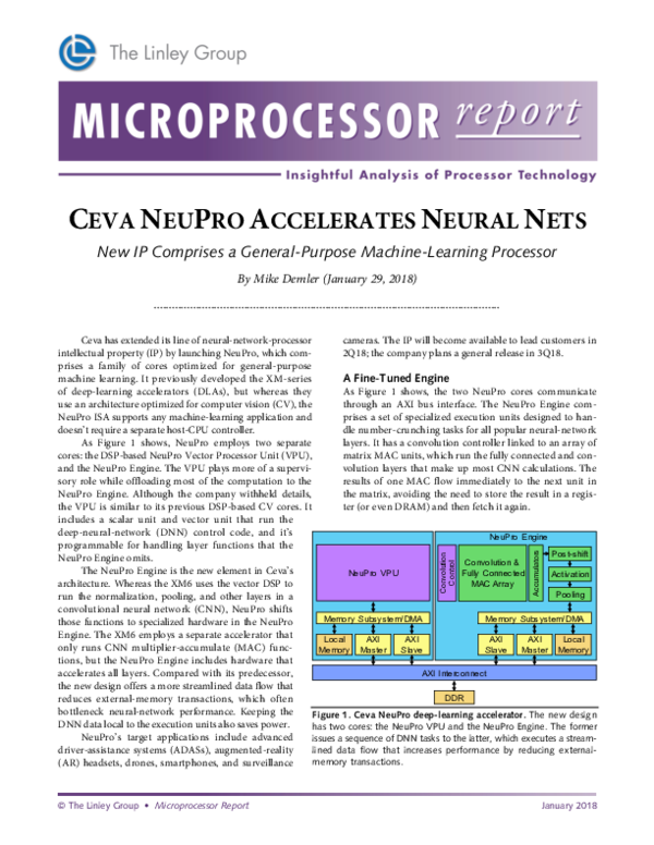 (PDF) Ceva Neupro Accelerates Neural Nets