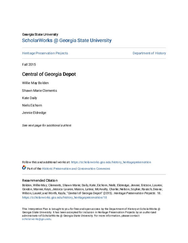(PDF) Central of Georgia Depot