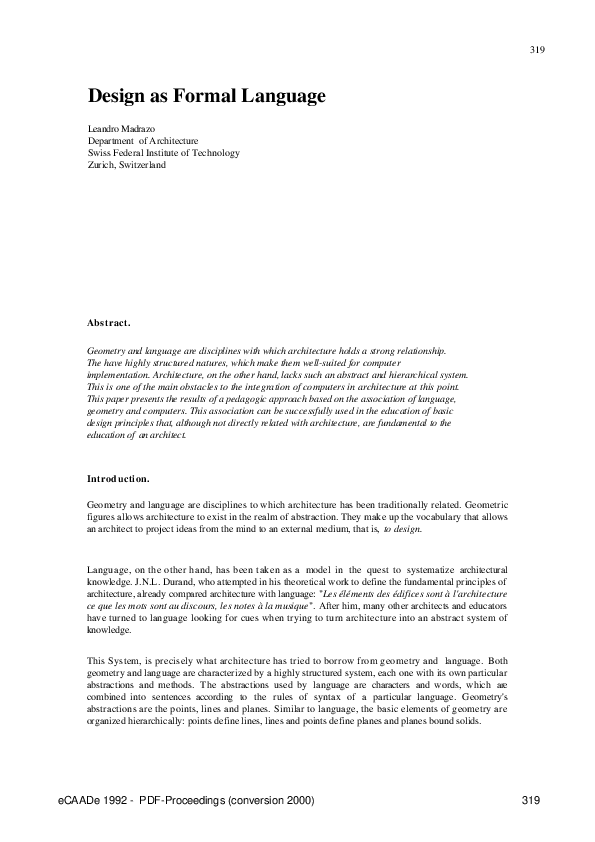 (PDF) Design as Formal Language