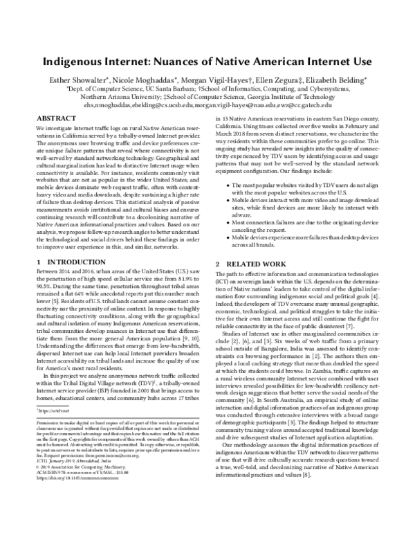 (PDF) Indigenous internet: nuances of native american internet use