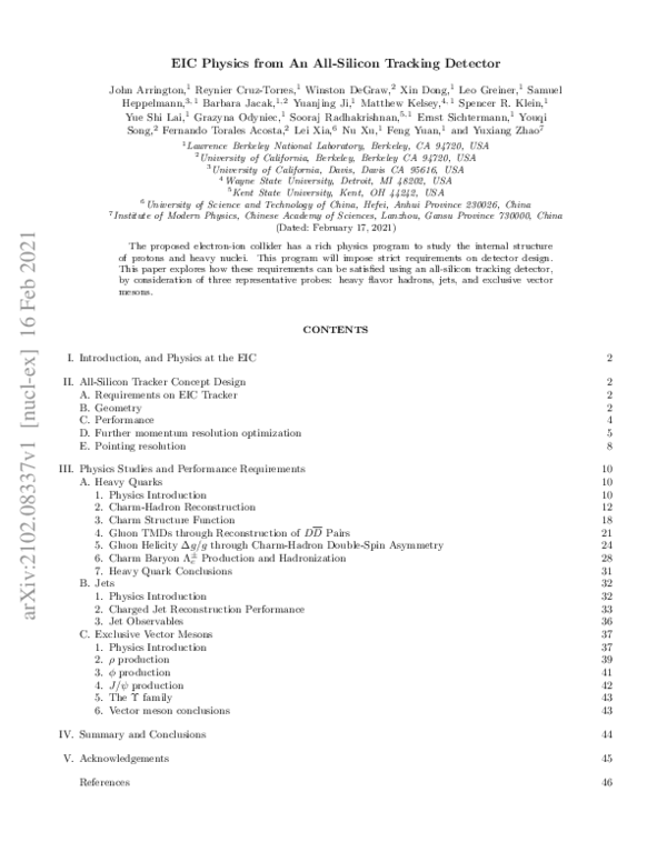 (PDF) EIC Physics from An All-Silicon Tracking Detector
