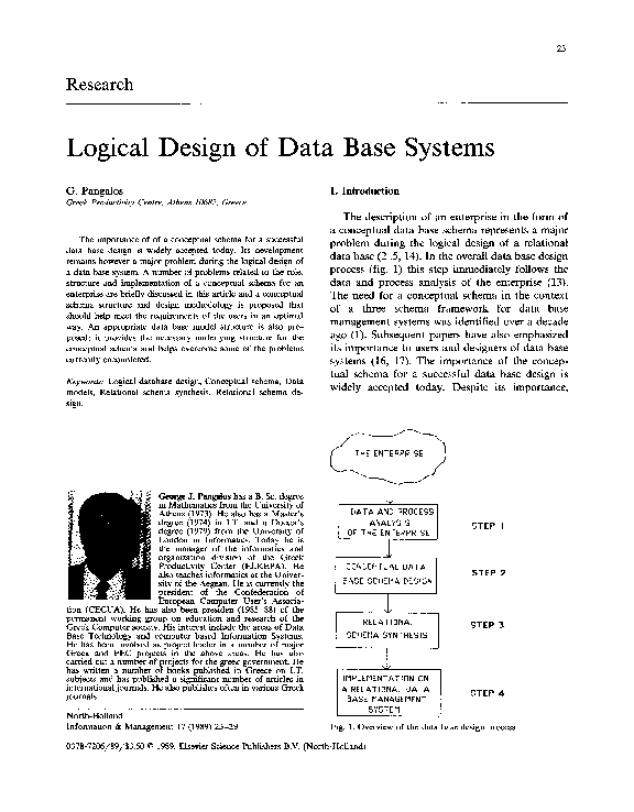 (PDF) Logical design of data base systems | George Pangalos - Academia.edu