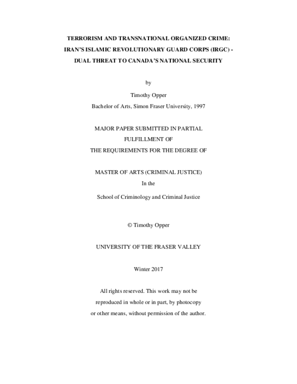 (PDF) Terrorism and transnational organized crime: Iran's Islamic ...