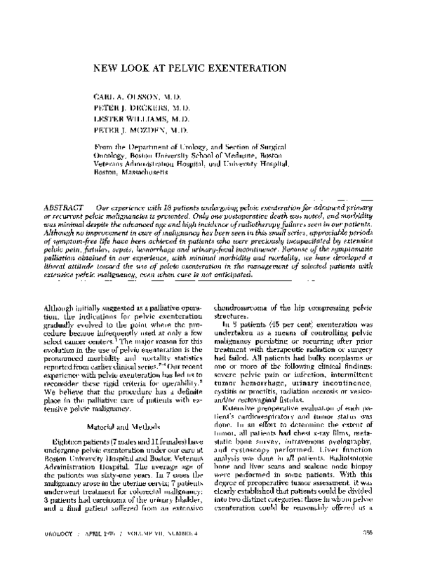 (PDF) New look at pelvic exenteration