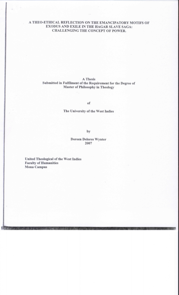 (PDF) A theo-ethical reflection on the emancipatory motifs of exodus ...