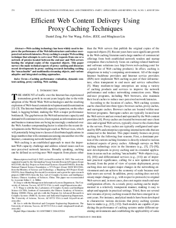 (PDF) Efficient Web Content Delivery Using Proxy Caching Techniques