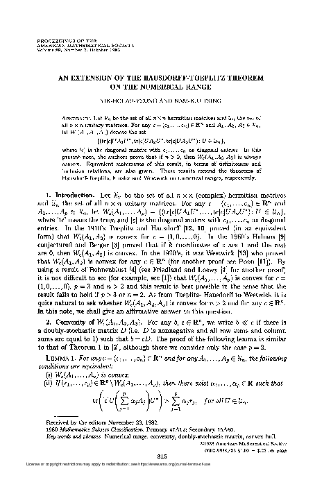 (PDF) An extension of the Hausdorff-Toeplitz theorem on the numerical range