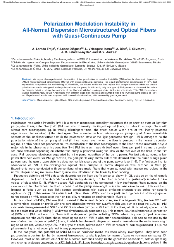 (PDF) Polarization Modulation Instability in All-Normal Dispersion ...