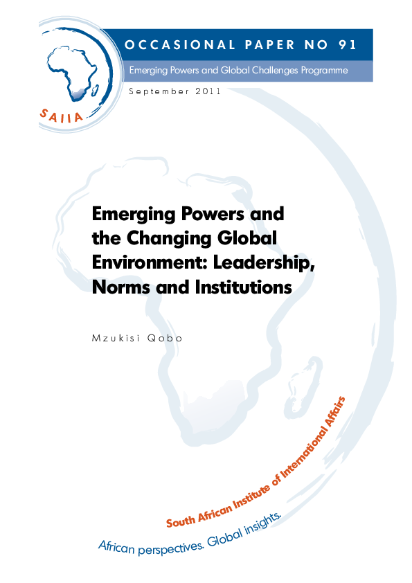 (PDF) Emerging powers and the changing global environment: Leadership ...