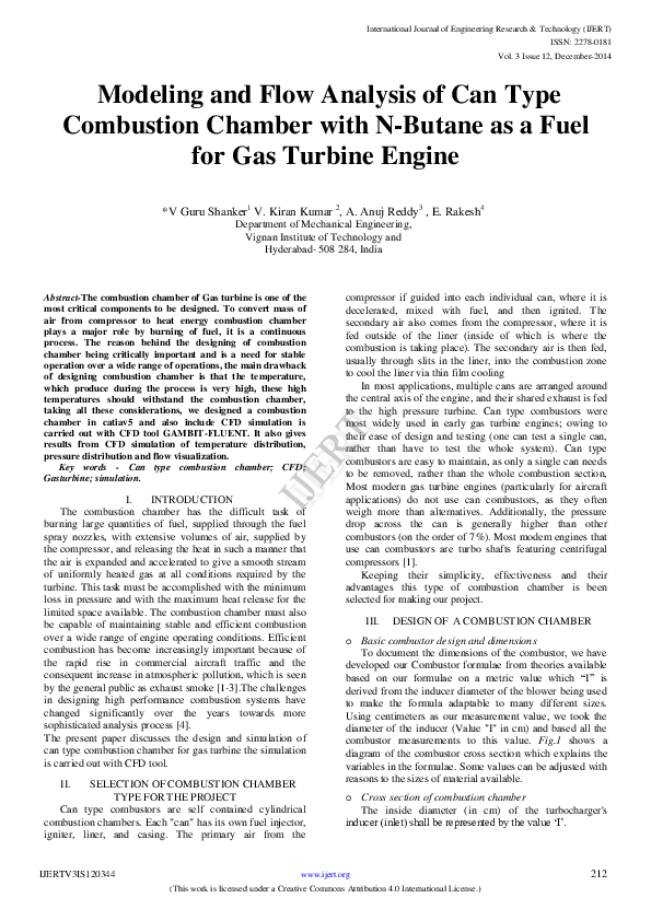 (PDF) Modeling and Flow Analysis of Can Type Combustion Chamber with N ...
