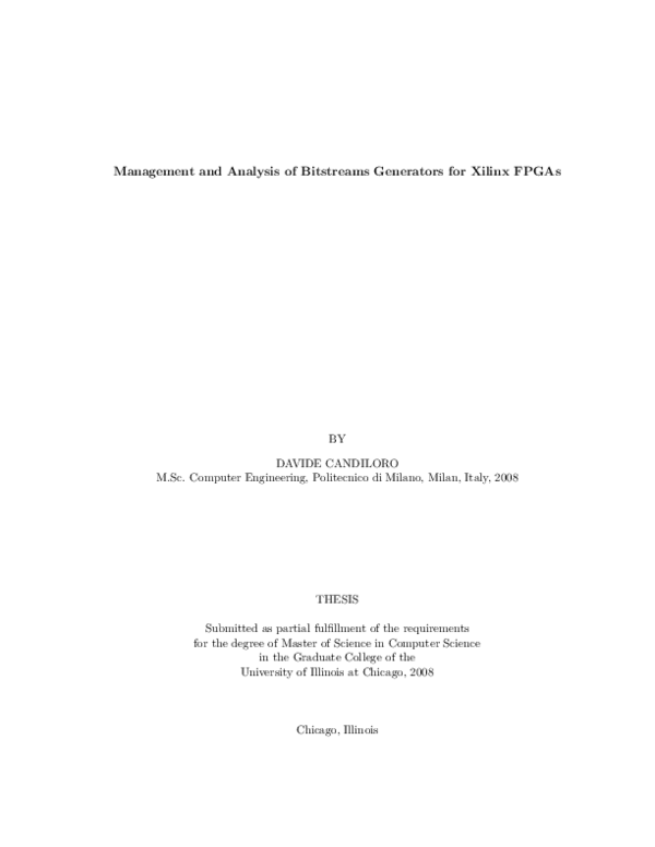 Pdf Management And Analysis Of Bitstreams Generators For Xilinx Fpgas