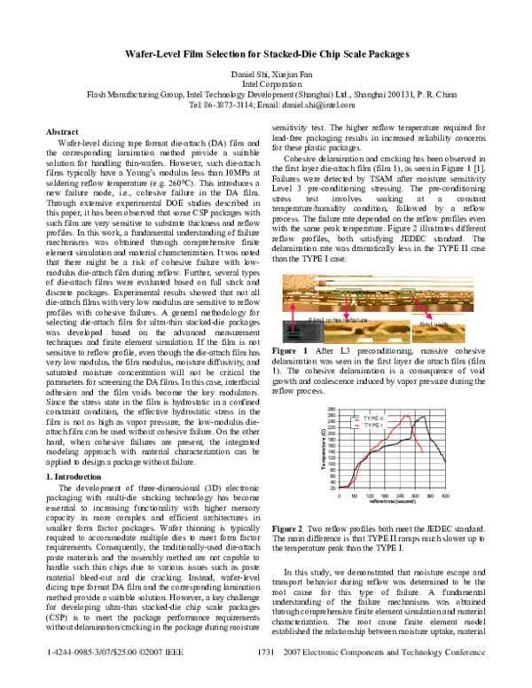 (PDF) Wafer-Level Film Selection for Stacked-Die Chip Scale Packages