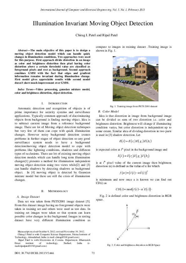 (PDF) Illumination Invariant Moving Object Detection