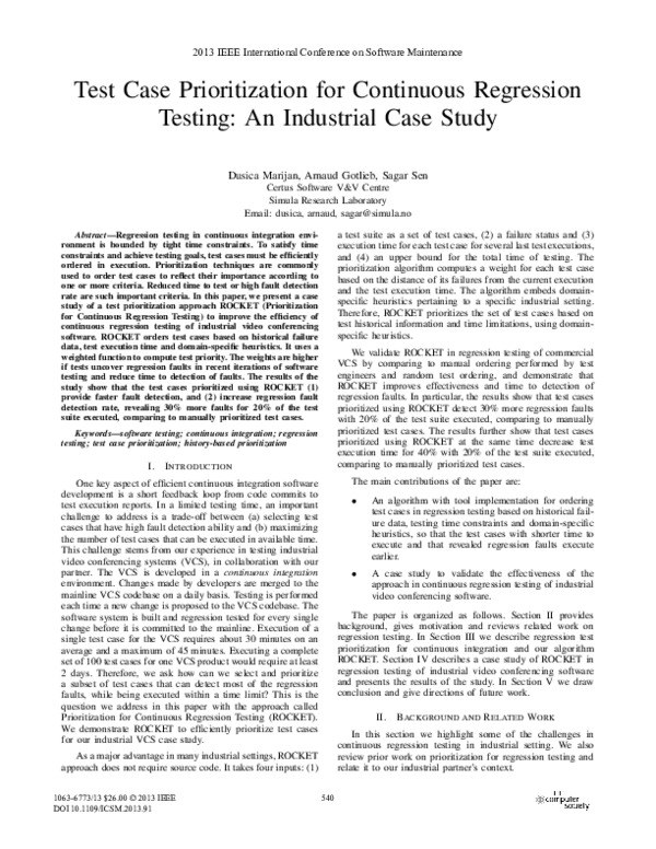 Test Case Prioritization For Continuous Regression Testing An