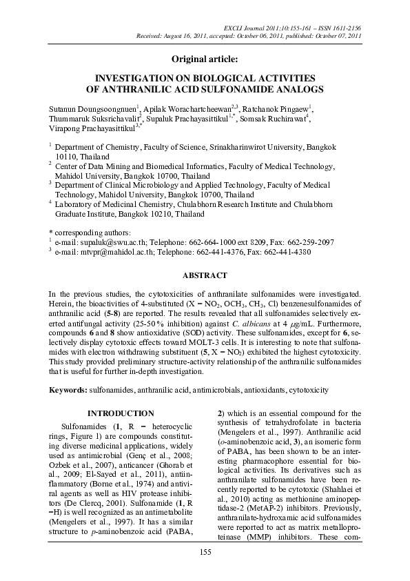 (PDF) Investigation on biological activities of anthranilic acid ...