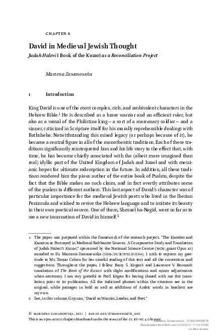 (PDF) David in Medieval Jewish Thought: Judah Halevi’s Book of the ...