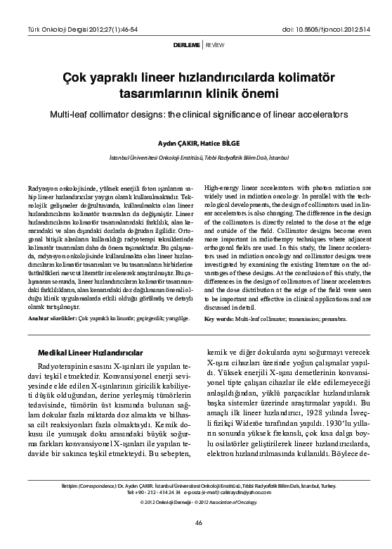 (PDF) Multi-leaf collimator designs: the clinical significance of ...