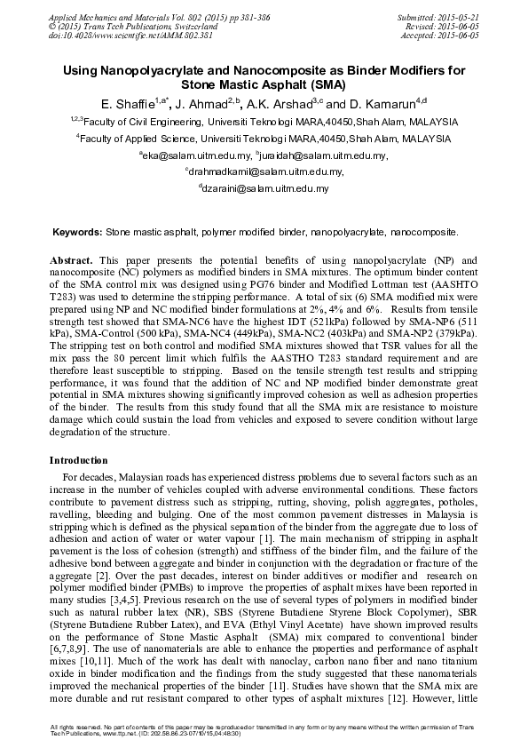 (PDF) Using Nanopolyacrylate and Nanocomposite as Binder Modifier for ...