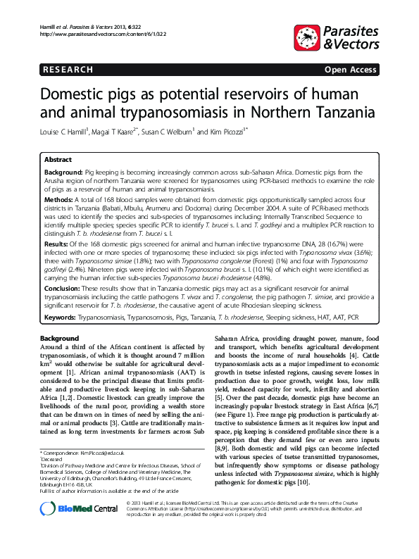 (PDF) Domestic pigs as potential reservoirs of human and animal ...