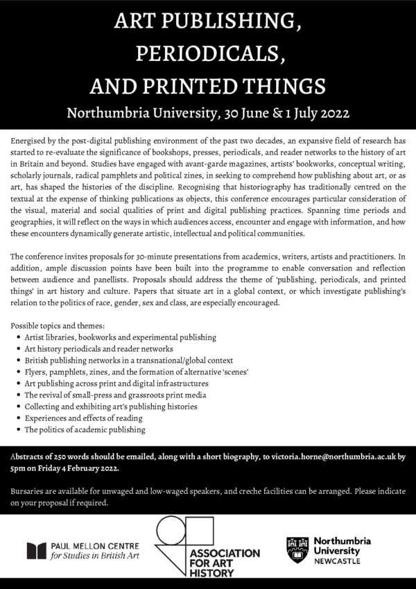 (PDF) Art Publishing, Periodicals and Printed Things