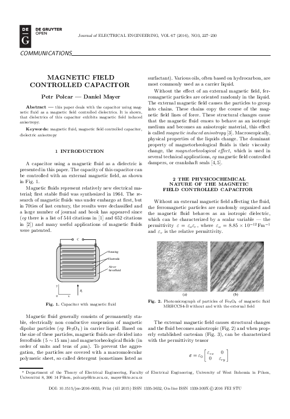 (PDF) Magnetic Field Controlled Capacitor