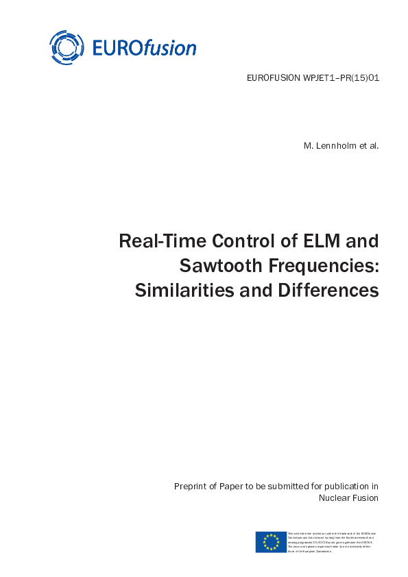 (PDF) Real-time control of ELM and sawtooth frequencies: similarities ...