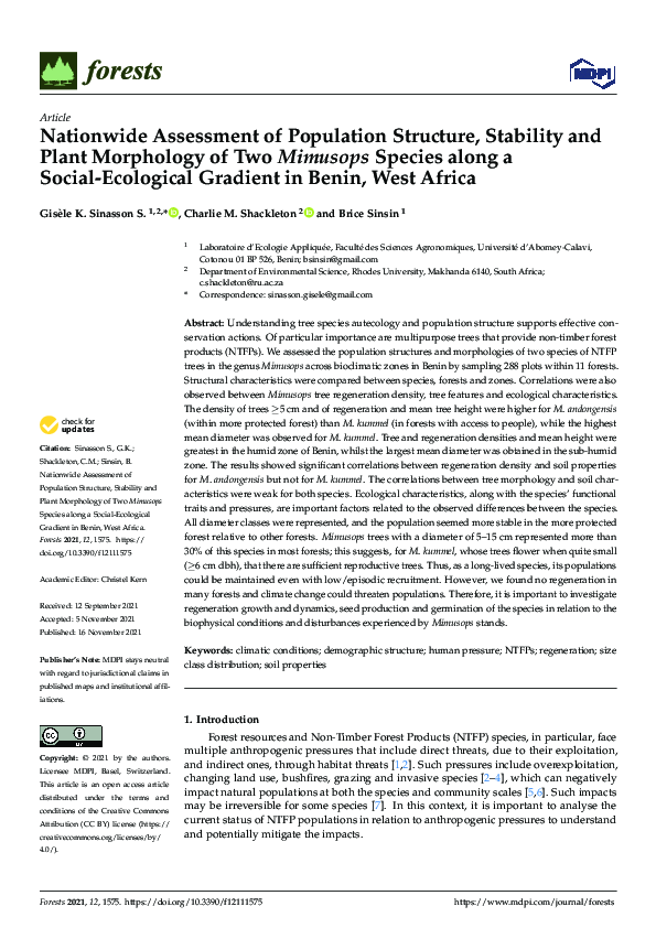 (PDF) Nationwide Assessment of Population Structure, Stability and ...