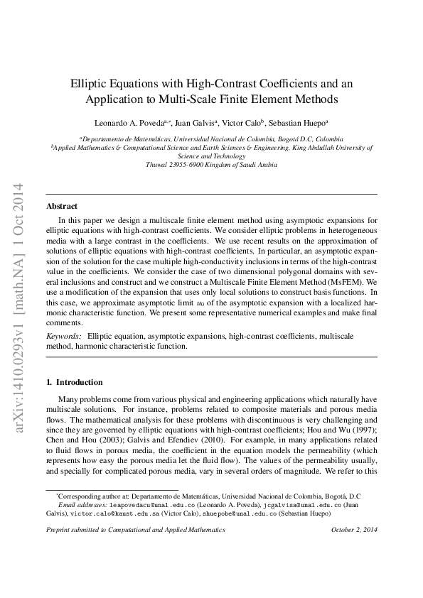 (PDF) Elliptic Equations with High-Contrast Coefficients and an Application to Multi-Scale ...