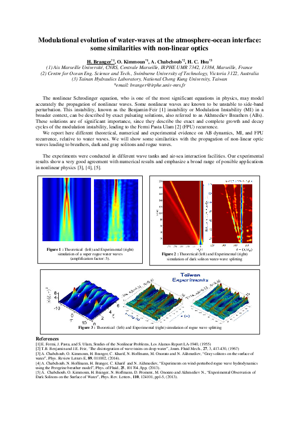 (PDF) Modulational evolution of water-waves at the atmosphere-ocean ...